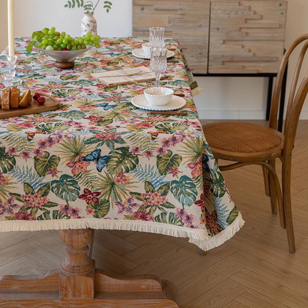 Ornate Floral Linen Tablecloth – Casa & Beyond.
