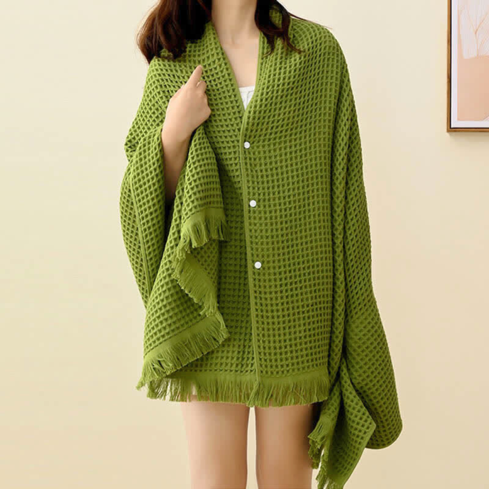 Pure Cotton Waffle Shawl Bath Towel – Casa & Beyond.