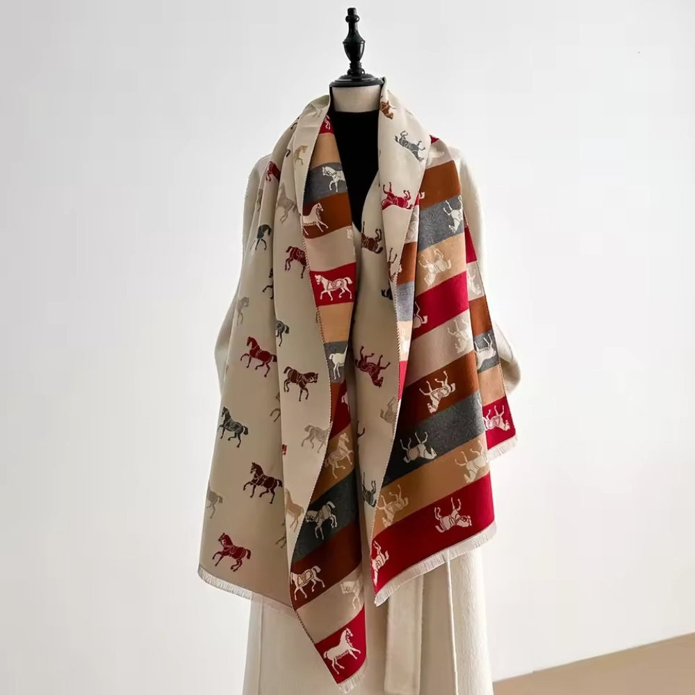 Noble Charm Horse Print Shawl Scarf – Casa & Beyond.