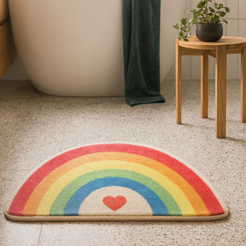 Rainbow Glow Half-Moon Bath Mat – Casa & Beyond.