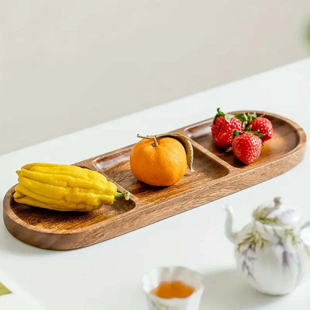 Vivid Wooden Compartment Serving Tray – Casa & Beyond.